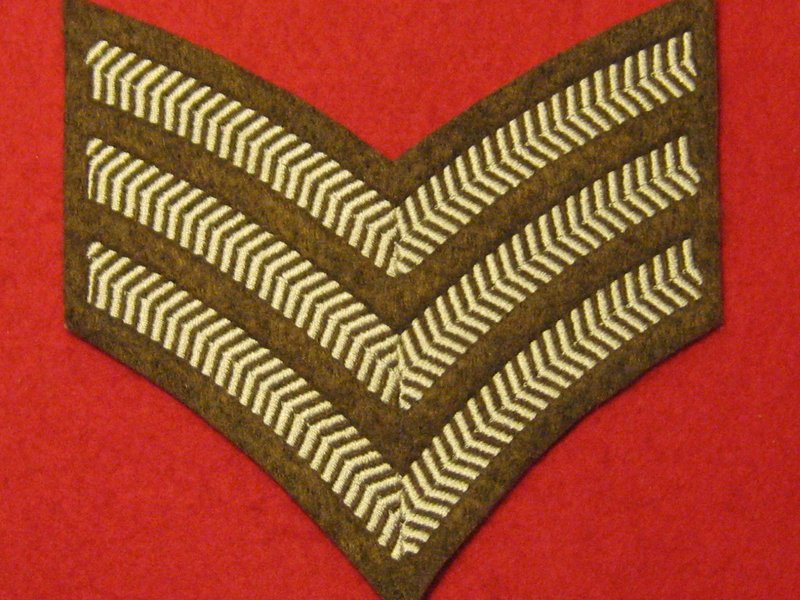 NUMBER 2 DRESS FAD 3 BAR SGT CHEVRON ON FAD BROWN BADGE - Hill Military ...