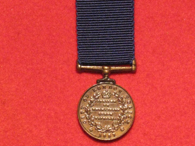 MINIATURE JUBILEE POLICE MEDAL 1887 CITY OF LONDON POLICE CONTEMPORARY ...
